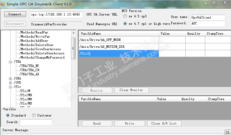 828D开通OPC模块后，可用opc ua client v2.2读取到机床数据，但怎么往SQL存数据呢？进来唠唠~-技术论坛-工业支持中心-西门子中国