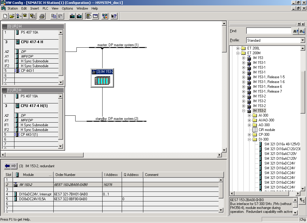 为S7-400H站组态IO
