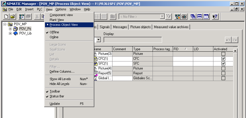 PCS7 过程对象视图（Process Object View, 简称POV）