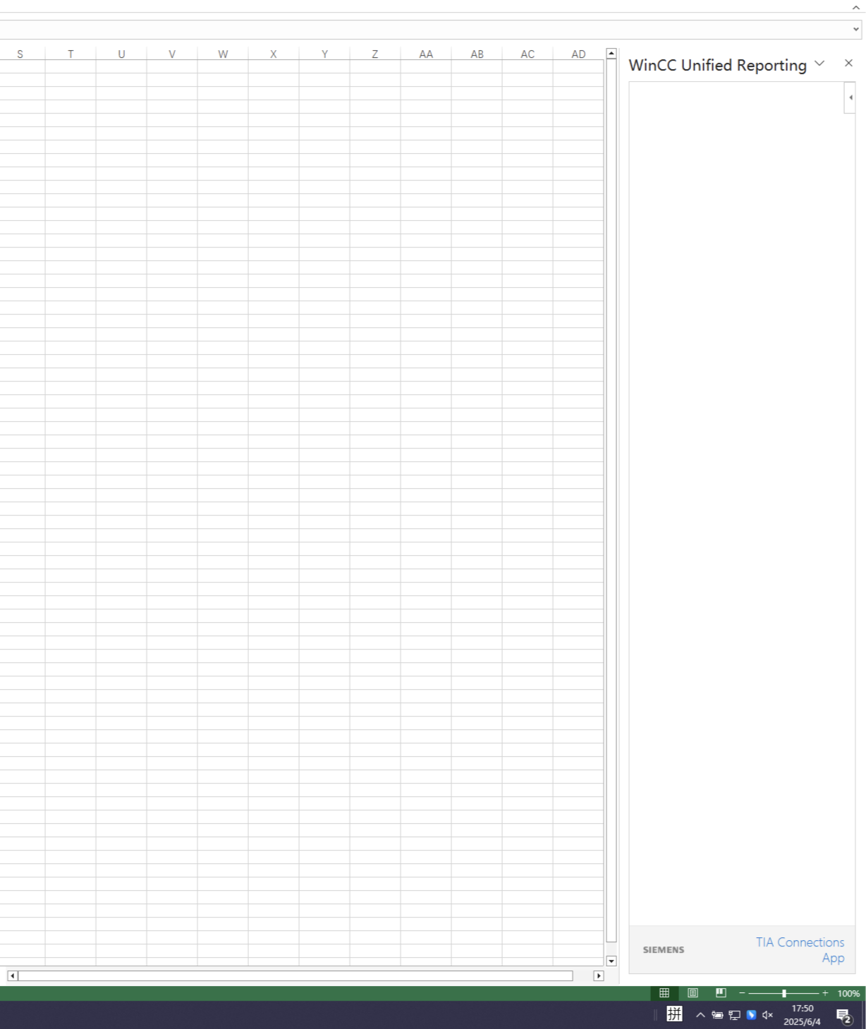 WINCC Unified在EXCEL里面的插件显示空白-Unified 屏-找答案-西门子中国